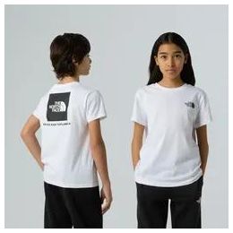 T-Shirt The North Face "TEEN BOX NSE REGULAR SS TEE", M&auml;dchen, Gr. M (140), tnf wei&szlig;, Obermaterial: 100% Baumwolle, normal, Rundhals, Shirts T-Shirt, f&uuml;r Jugendliche, sportlicher Stil, Kurzarm, Rundhalsausschnitt