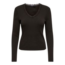Only Damen Only V-Shirt &raquo;ONLSARA SHARAI L/S V-NECK TOP JRS&laquo; Baumwollmischung, slim fit XS