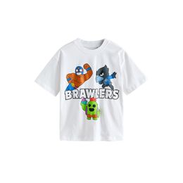 next T-Shirt 'Brawl Stars' Jungen Gr&ouml;&szlig;e 128 blau / hellgr&uuml;n / dunkelorange / wei&szlig;