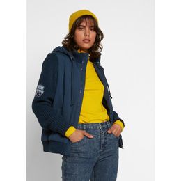 bonprix Damen bonprix Kurzjacke mit Kapuze figurumspielende Passform, mit Strick&auml;rmeln und Kapuze 38