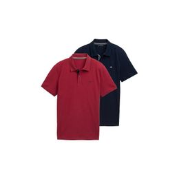 Tom Tailor Herren Tom Tailor Poloshirt Packung, 2 Stk. im Doppelpack rot M