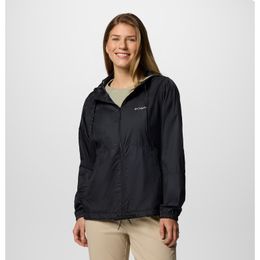 Columbia Damen Windbreaker mit Kapuze f&uuml;r Wandern, Trekking und Laufen, mit Kapuze und Kordelzug schwarz XL (46/48)