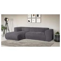 Ecksofa Home Affaire "GENTON L-Form (257 cm), zeitlos & stilvolles Design", grau (dunkelgrau), B:257cm H:78cm T:161cm, 100% Polyester, Sofas, Ecksofa, Aufwendig gepolstert, in Cord, Chenille und Struktur
