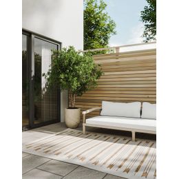 benuta Basic In- & Outdoor-Teppich Kaleo Cream/Beige 80x150 cm - Teppich f&uuml;r Balkon, Terrasse & Garten
