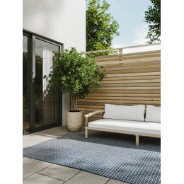 benuta Basic In- & Outdoor-Teppich Lou Blau 80x150 cm - Teppich f&uuml;r Balkon, Terrasse & Garten