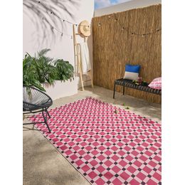benuta Pop In- & Outdoor-Teppich Jovis Pink 240x340 cm - Teppich f&uuml;r Balkon, Terrasse & Garten