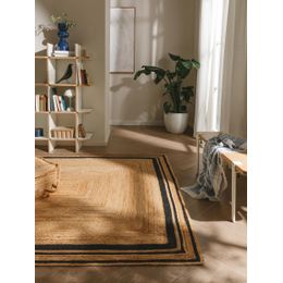 benuta Pure Juteteppich Jutta Schwarz 60x100 cm - Naturfaserteppich aus Jute