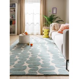 benuta Pop Kurzflor Teppich Ally Mint 120x170 cm - Moderner Kurzflor-Teppich f&uuml;r Wohnzimmer
