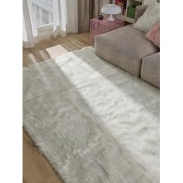 benuta Pop Waschbarer Hochflor Shaggyteppich Nanuk Wei&szlig; 80x150 cm - Bettvorleger f&uuml;r Schlafzimmer