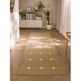 benuta Pure Wollteppich L&auml;ufer f&uuml;r Flur Grady Beige 70x200 cm - Naturfaserteppich aus Wolle