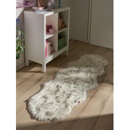 benuta Pop Waschbarer Hochflor Shaggyteppich Nanuk Schwarz/Wei&szlig; 60x180 cm - Bettvorleger f&uuml;r Schlafzimmer