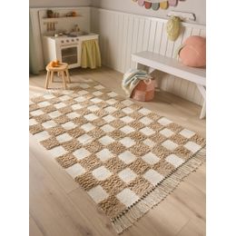 Lytte Kinderteppich Caro Beige 80x120 cm - Teppich f&uuml;r Kinderzimmer
