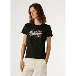Pepe Jeans Damen T-Shirt &raquo;BERO&laquo; Rundhals, mit Print schwarz XL