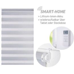 GOOD LIFE Elektrisches Rollo &raquo;Aline - SMART HOME&laquo; Lichtschutz ohne Bohren mit Fernbedienung wei&szlig; Kunststoff, Metall, Polyester