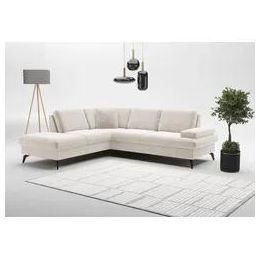 Sit & More Ecksofa SIT & MORE "Morris Jubi L-Form, B: 238 cm", beige (creme), B:238cm H:83cm T:202cm, 100% Polyester, Sofas, Ecksofa, mit Armteilfunktion & 1 Zierkissen, optional Bettfunktion