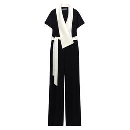 Adolfo Dominguez Jumpsuit Damen Gr&ouml;&szlig;e L ecru / schwarz