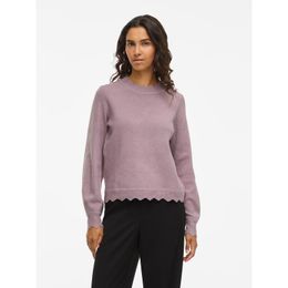 Vila Damen Strickpullover &raquo;VINIKOLINA O-NECK L/S KNIT TOP - NOOS&laquo; Materialmix, regular fit XXL