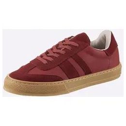 Sneaker Heine, Damen, Gr. 41, rot (bordeaux), Glattleder, Leder, Veloursleder, Schuhe Sneaker