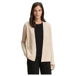 Cardigan Tom Tailor, Damen, Gr. XXL, beige (sand stone), Strick, Obermaterial: 100% Baumwolle, unifarben, figurumspielend h&uuml;ftlang, Rundhals, Strickjacken, mit feiner Struktur