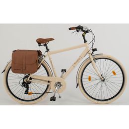 VENICE - I love Italy Cityrad &raquo;Citybike 605 Alu Man&laquo; 6 Gang Kettenschaltung f&uuml;r Herren, Kettenschaltung beige Cityrad