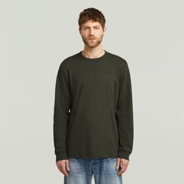 G-Star Raw Longsleeve G-STAR "Nifous R", Herren, Gr. M, asfalt, Jersey, Obermaterial: 100% Baumwolle, unifarben, regular fit, Rundhals, Rippb&uuml;ndchen, Shirts, mit geripptem Einsatz vorne