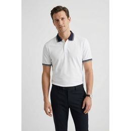OLYMP Herren OLYMP Poloshirt &raquo;Casual&laquo; farbliche Kontrast-Details wei&szlig; M