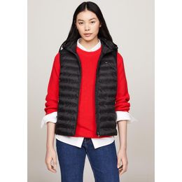 Tommy Hilfiger Damen Steppweste &raquo;LW PADDED GLOBAL STRIPE VEST&laquo; Global Serie TH WOMEN, abnehmbare Kapuze, &Uuml;bergangsweste schwarz XS (34)