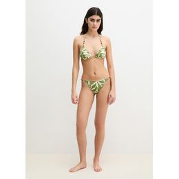 Marc O'Polo Bikini-Hose MARC O'POLO "Shiny Abstract Flower AOP", Damen, Gr. S, N-Gr, golden cypress print, Obermaterial: 84% Polyamid, 16% Elasthan, Badehosen Bikini-Hose