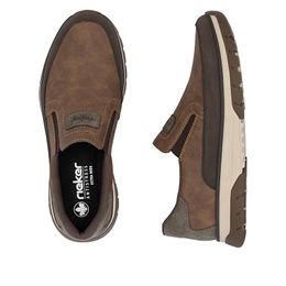 Rieker Herren Slip-On Sneaker Slipper, Schlupfschuh, Halbschuh mit weicher MemoSoft-Innensohle braun 41