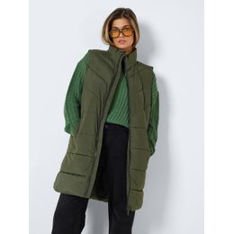 Steppweste Noisy may "NMDALCON S/L VEST NOOS FWD", Damen, Gr. S, gr&uuml;n (rosin), Web, Obermaterial: 100% Polyester, unifarben, normal ca. Mitte Oberschenkel, Westen Steppweste