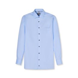 Businesshemd OLYMP "OLYMP Luxor, comfort fit, New Kent", Herren, Gr. 43, Normaler Arm, bleu, 100% Baumwolle, Hemden