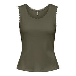 Only Damen Only Tanktop &raquo;ONLLUNI S/L TANK TOP CS JRS&laquo; Baumwollmischung, regular fit, Rundhals S