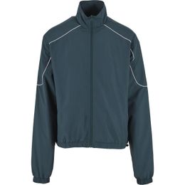 Trainingsjacke Urban Classics "Urban Classics Piped Panel Trackjacket", Herren, Gr. L, bottlegr&uuml;n, 100% Polyester, gestreift, normal, amerikanischer Ausschnitt, Jacken Trainingsjacke
