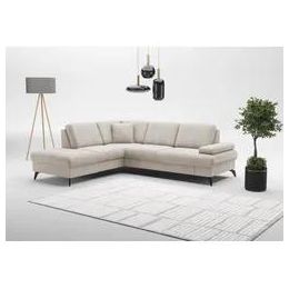 Sit & More Ecksofa SIT & MORE "Morris Jubi L-Form, B: 238 cm", beige (creme), B:238cm H:83cm T:202cm, 100% Polyester, Sofas, Ecksofa, mit Armteilfunktion & 1 Zierkissen, optional Bettfunktion