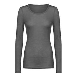 Mey Damen Langarmshirt &raquo;Wool Love&laquo; schmale Passform, Langarm, Rundhals-Ausschnitt, Merino-Schurwolle schwarz S/M