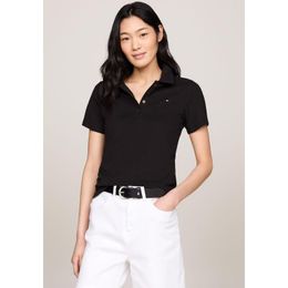 Tommy Hilfiger Damen Poloshirt &raquo;1985 SLIM PIQUE POLO SHORT SLEEVE&laquo; mit Logo-Flag schwarz M (38)