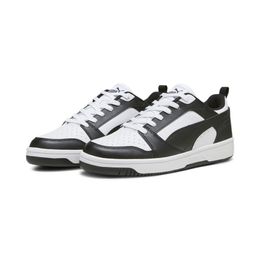 Sneaker Puma "Rebound V6 Low Sneakers Erwachsene", Damen, Gr. 36, schwarz-wei&szlig; (wei&szlig; schwarz), Obermaterial: Textil, Synthetik. Futter: Textil. Innensohle: Textil. Laufsohle: Gummi, Schuhe Sneaker