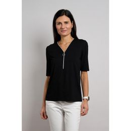 Seidel Moden Damen V-Shirt mit Rei&szlig;verschluss am Kragen - MADE IN GERMANY 40