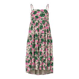 Tr&auml;gerkleid name it "NKFVINAYA STRAP MAXI DRESS", M&auml;dchen, Gr. 128, N-Gr, summer sand aop:hibiscus, Web, Obermaterial: 98% Polyester, 2% Elasthan, bedruckt, normal normal, eckiger Ausschnitt, Kleider Tr&auml;gerkleid, Materialmix, regular fit