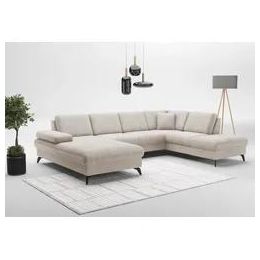 Sit & More Wohnlandschaft SIT & MORE "Morris Jubi U-Form, B: 300 cm", beige (creme), B:300cm H:83cm T:202cm, 100% Polyester, Sofas, Wohnlandschaft, mit Armteilfunktion & 1 Zierkissen, optional Bettfunktion