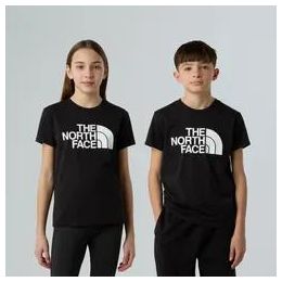 T-Shirt The North Face "TEEN EASY REGULAR SS TEE", M&auml;dchen, Gr. L (146/152), schwarz (tnf schwarz), Obermaterial: 60% Baumwolle, 40% Polyester, normal, Rundhals, Shirts T-Shirt, f&uuml;r Jugendliche, sportlicher Stil, Kurzarm, Rundhalsausschnitt