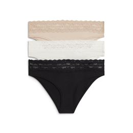 Tommy Hilfiger Underwear Damen Bikinislip 3 Stk. K&ouml;rpernahe Passform mit elastischem Spitzenbund XS (34), 3 Stk.