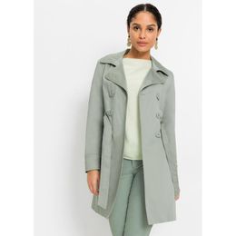 bonprix Damen bonprix Trenchcoat mit abnehmbarem Bindeg&uuml;rtel, 2-Reiher 40