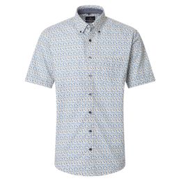 Kurzarmhemd Casamoda "Casamoda Freizeithemd Kurzarm Print", Herren, Gr. 3XL, Normalgr&ouml;&szlig;en, gelb, 100% Baumwolle, bedruckt, l&auml;ssig geschnitten, Hemden