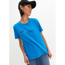 bonprix Damen bonprix T-Shirt &raquo;T-Shirt aus reiner Baumwolle&laquo; bequeme Passform, Kurzarm, mit Rundhalsausschnitt 48/50 (XL)
