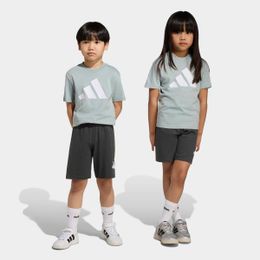 Trainingsanzug adidas Sportswear "LK BL T-SET 160", Jungen, Gr. 128, wosa, wei&szlig;, Obermaterial: 100% Baumwolle, Sportanz&uuml;ge Trainingsanzug, f&uuml;r Kinder, zweiteilig, aus Baumwolle