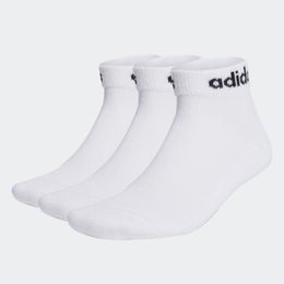 Funktionssocken adidas Performance "LINEAR CUSHIONED ANKLE SOCKEN, 3 PAAR", Damen, Gr. S (37/39), schwarz-wei&szlig; (wei&szlig;, schwarz), Obermaterial: 73% Baumwolle, 25% Polyester, 1% Elasthan, 1% sonstige Fasern, Socken
