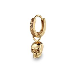 Kuzzoi Ohrringe 925 Sterling Silber Totenkopf in Gold | Gr.: onesize