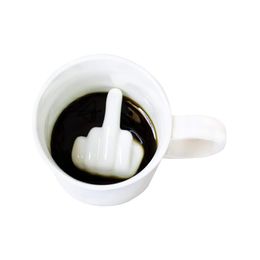 i-Total Kaffeetasse Teetasse Keramik 300 ml 3D-Innenseite Motiv Mittelfinger | Gr.: onesize