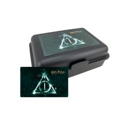 Harry Potter Brotdose mit Trennwand - Heiligt&uuml;mer des Todes in schwarz | Gr.: onesize